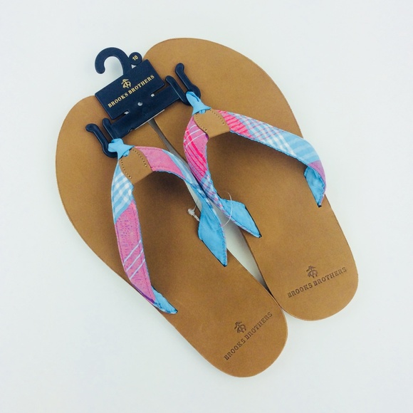Brooks Brothers | Shoes | Madras Mens Brooks Brothers Flip Flops M New ...